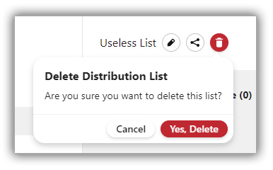 Delete a Distribution List