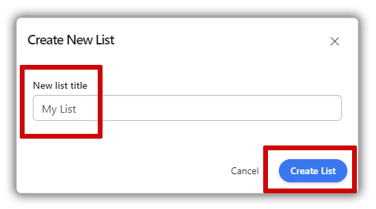 Create a New Distribution List