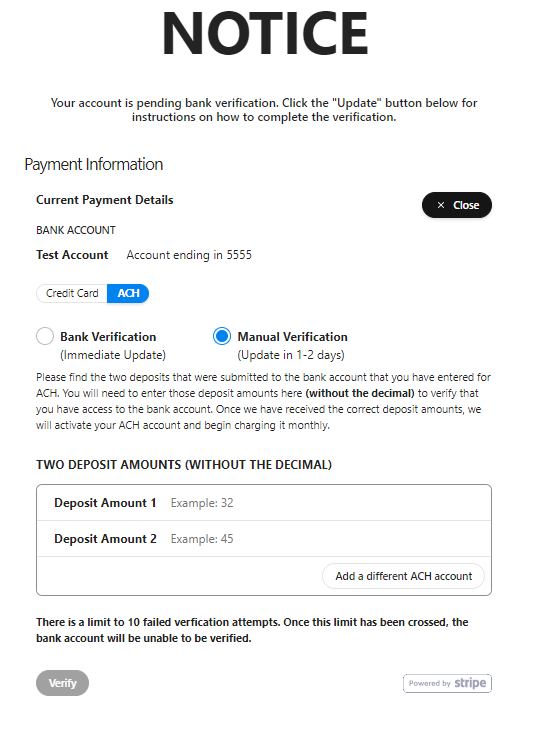 How do I add/update ACH information?
