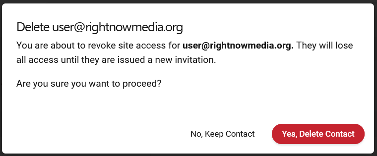 How do I delete people from the Contacts list?