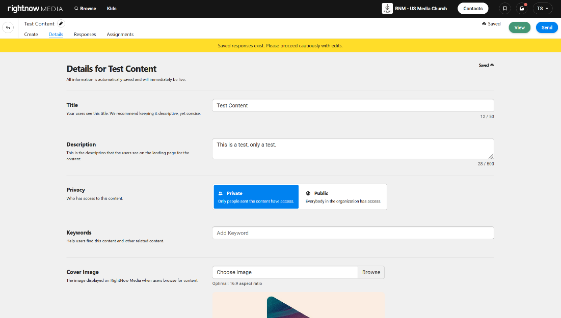 How do I view the Details for Interactive Content?