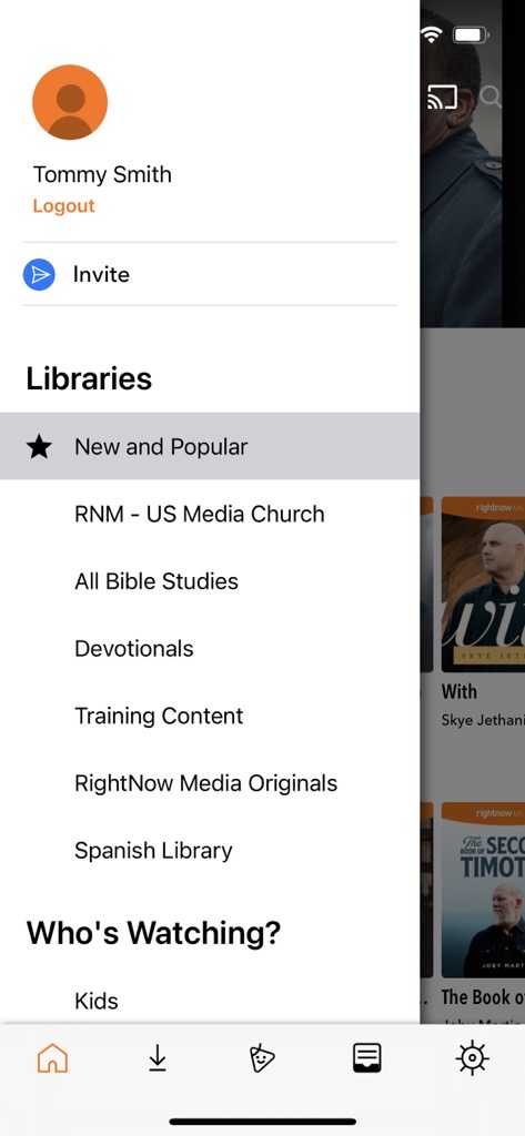 How do I send an invite to a friend through the app?