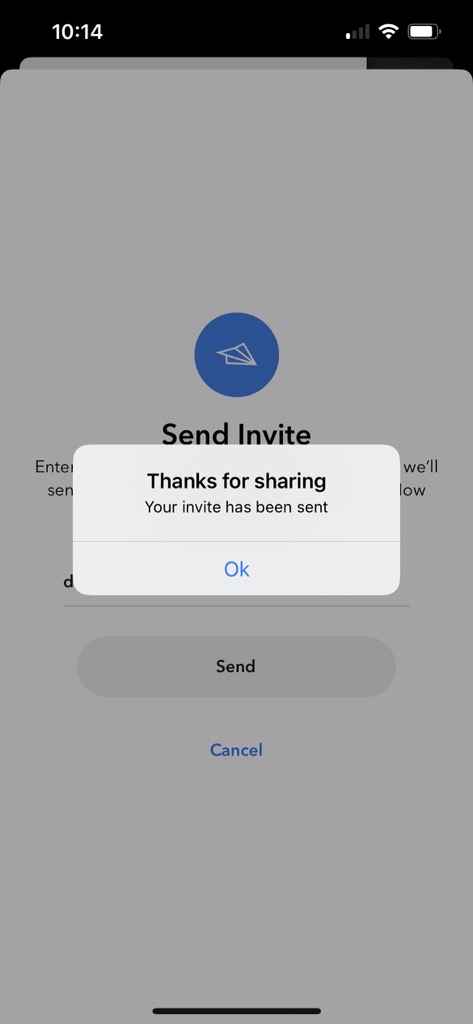 How do I send an invite to a friend through the app?
