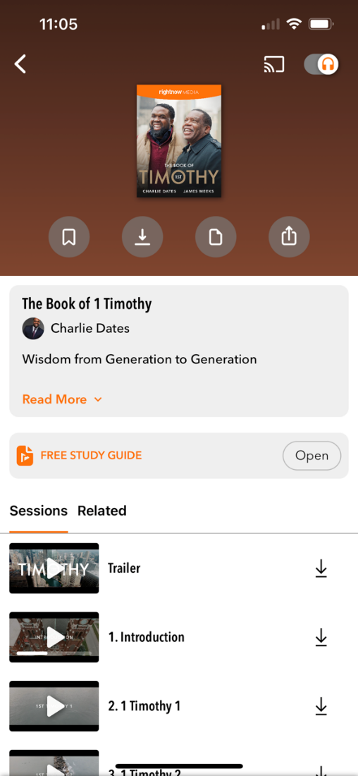 How do I share content within the RightNow Media app?