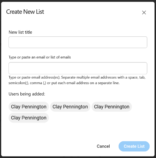 How do I create a new Distribution List?