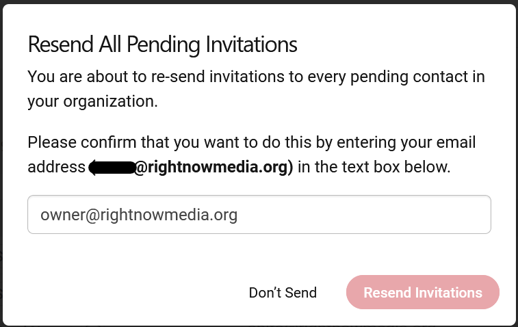How do I resend an invitation to a Contact?
