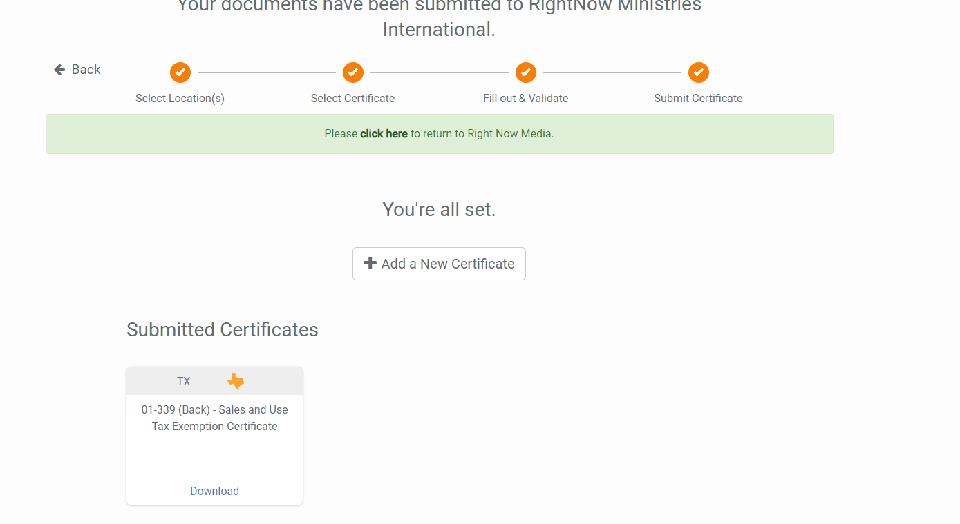 How can I see my organization’s Tax Exemption status?