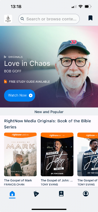 How do I use the Offline Playback feature in the RightNow Media app?
