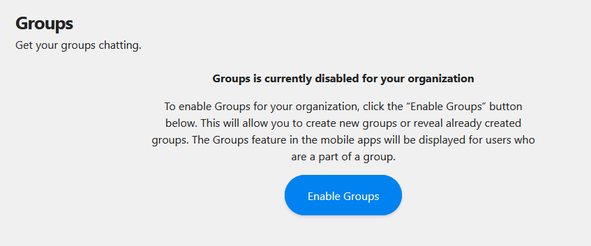 How do I enable Groups?