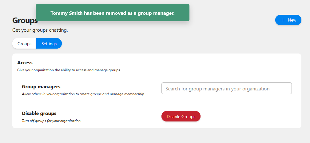 How do I assign or remove a group manager?