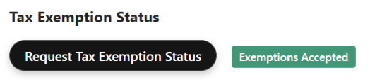 How can I see my organization’s Tax Exemption status?