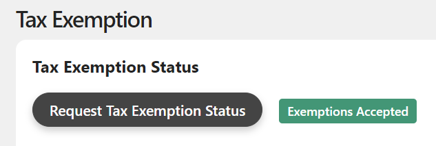 How can I see my organization’s Tax Exemption status?