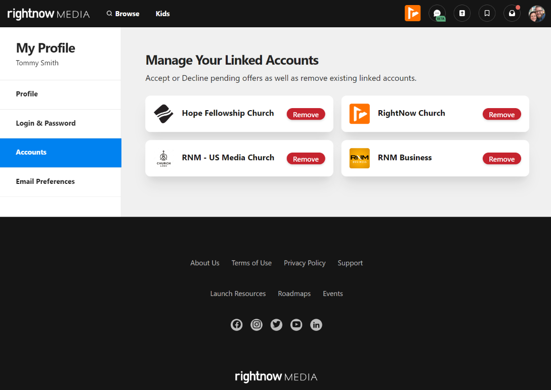 How do I remove myself from my organization's account?