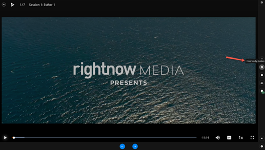 How do I access the Study Guide within the content player?