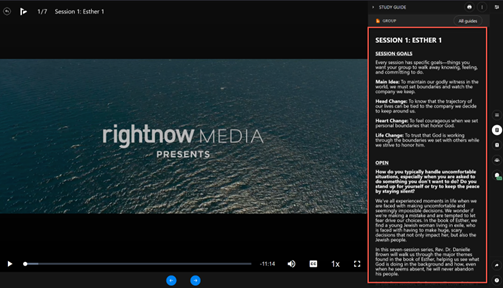 How do I access the Study Guide within the content player?
