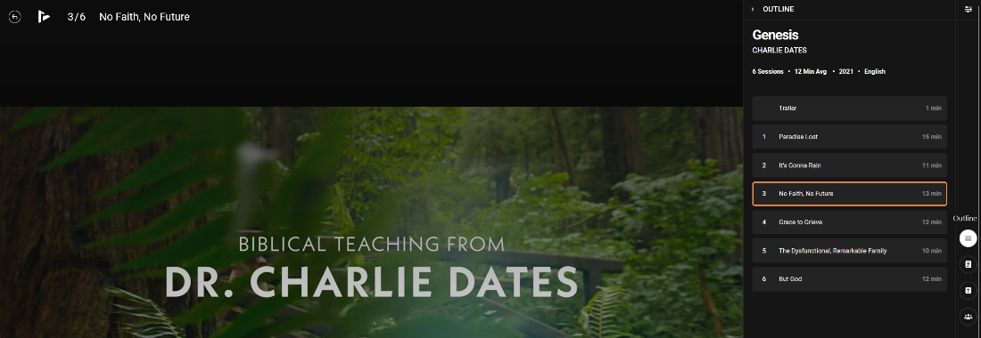 How do I access the Outline within the Content Player?