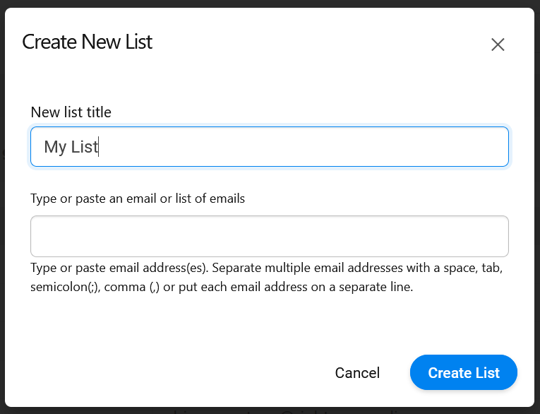 How do I create a new Distribution List?